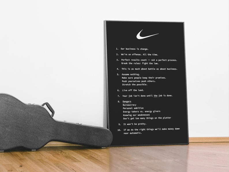 Principles of Nike Poster From the Movie Air. Phil Knight's Nike ...