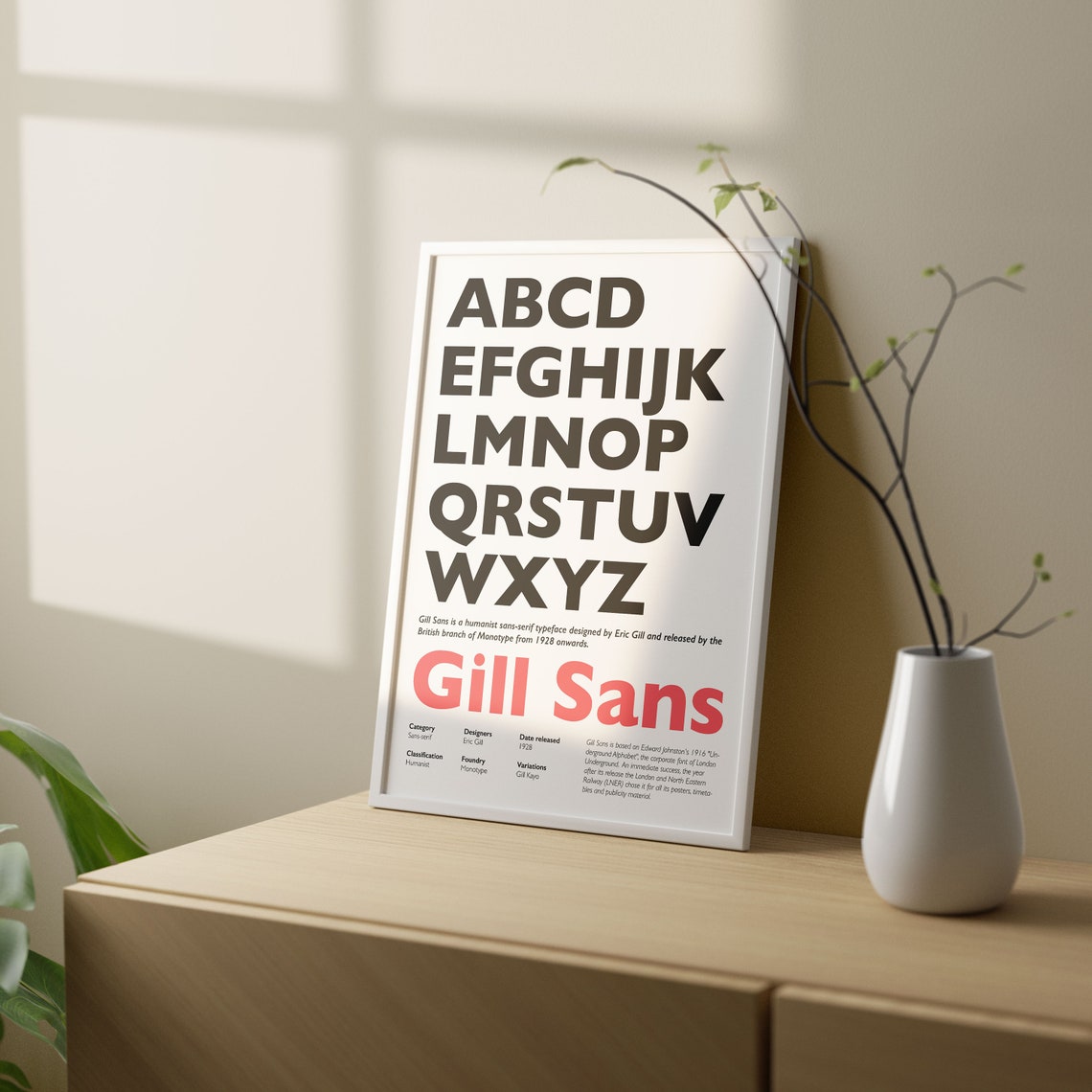 Gill Sans Font Poster. Gill Sans Poster. Typeface Poster. - Etsy