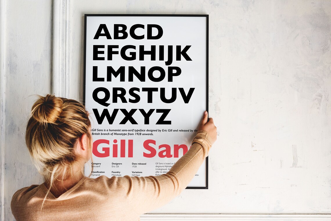 Gill Sans Font Poster. Gill Sans Poster. Typeface Poster. - Etsy