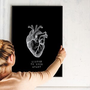 HEART POSTER. Listen to Your Heart Poster. Motivational Poster ...