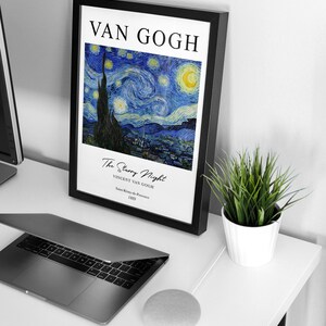 Vincent Van Gogh the Starry Night Redesigned Poster. Van Gogh Poster ...