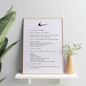 Principles of Nike Poster From the Movie Air. Phil Knight's Nike ...