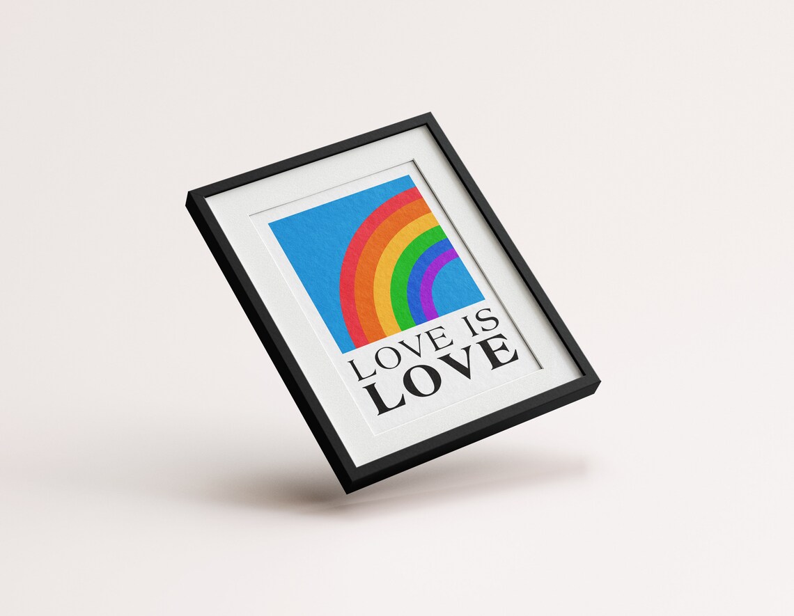 PRIDE Poster, Love is Love Poster, LGBTQ Poster, Pride Rainbow Poster ...
