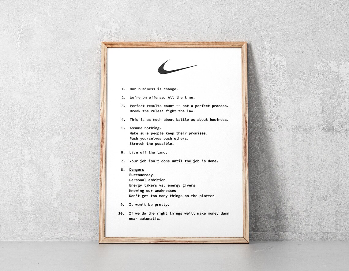 Principles of Nike Poster From the Movie Air. Phil - Etsy Australia