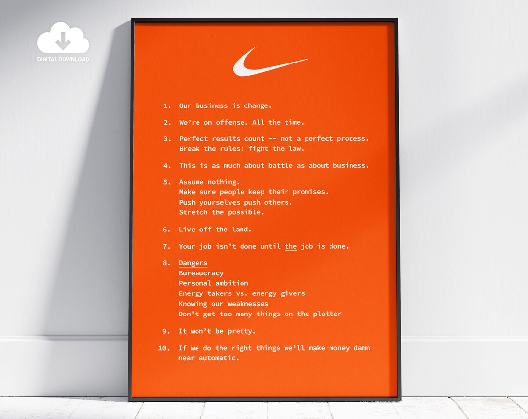 Principles of Nike Poster From the Movie Air. Phil Knight's Nike ...