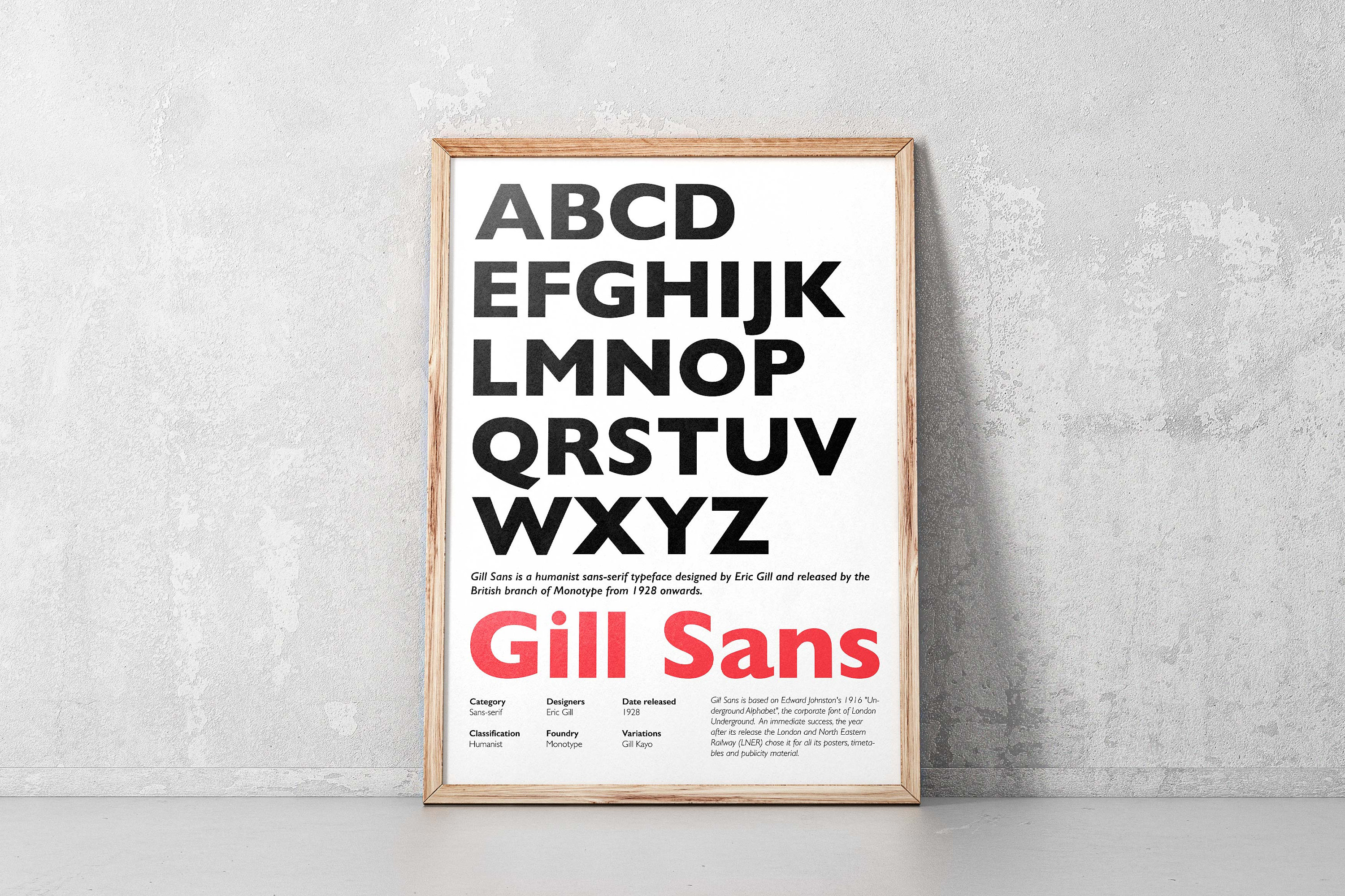 Gill Sans Font Poster. Gill Sans Poster. Typeface Poster. - Etsy