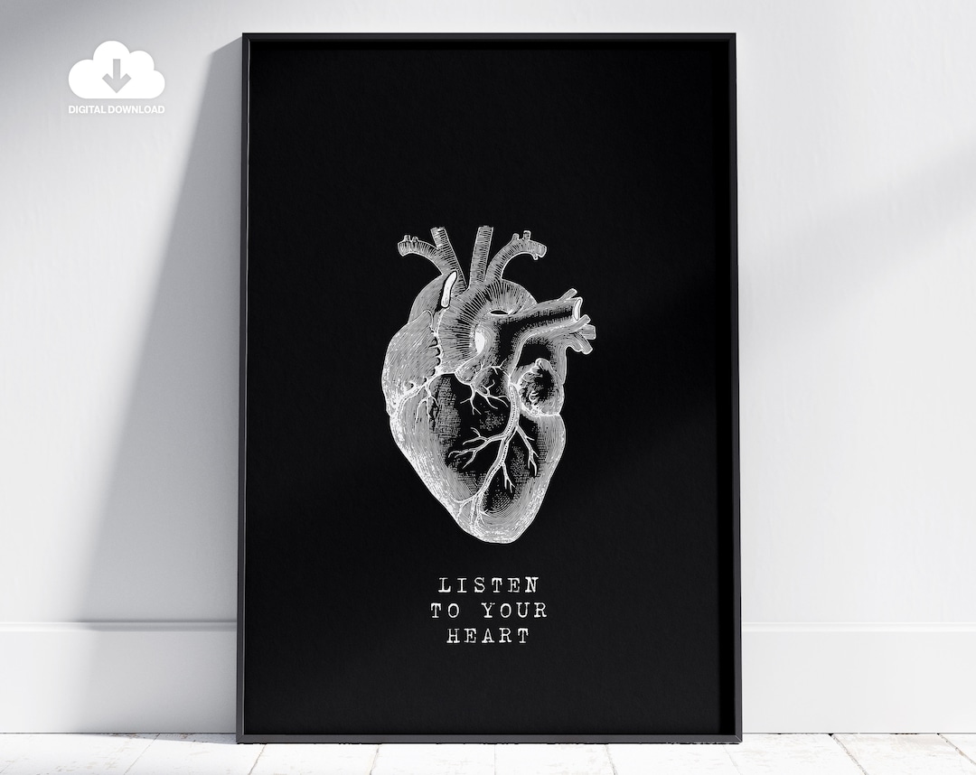 HEART POSTER. Listen to Your Heart Poster. Motivational Poster ...