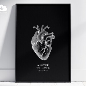 HEART POSTER. Listen to Your Heart Poster. Motivational Poster ...