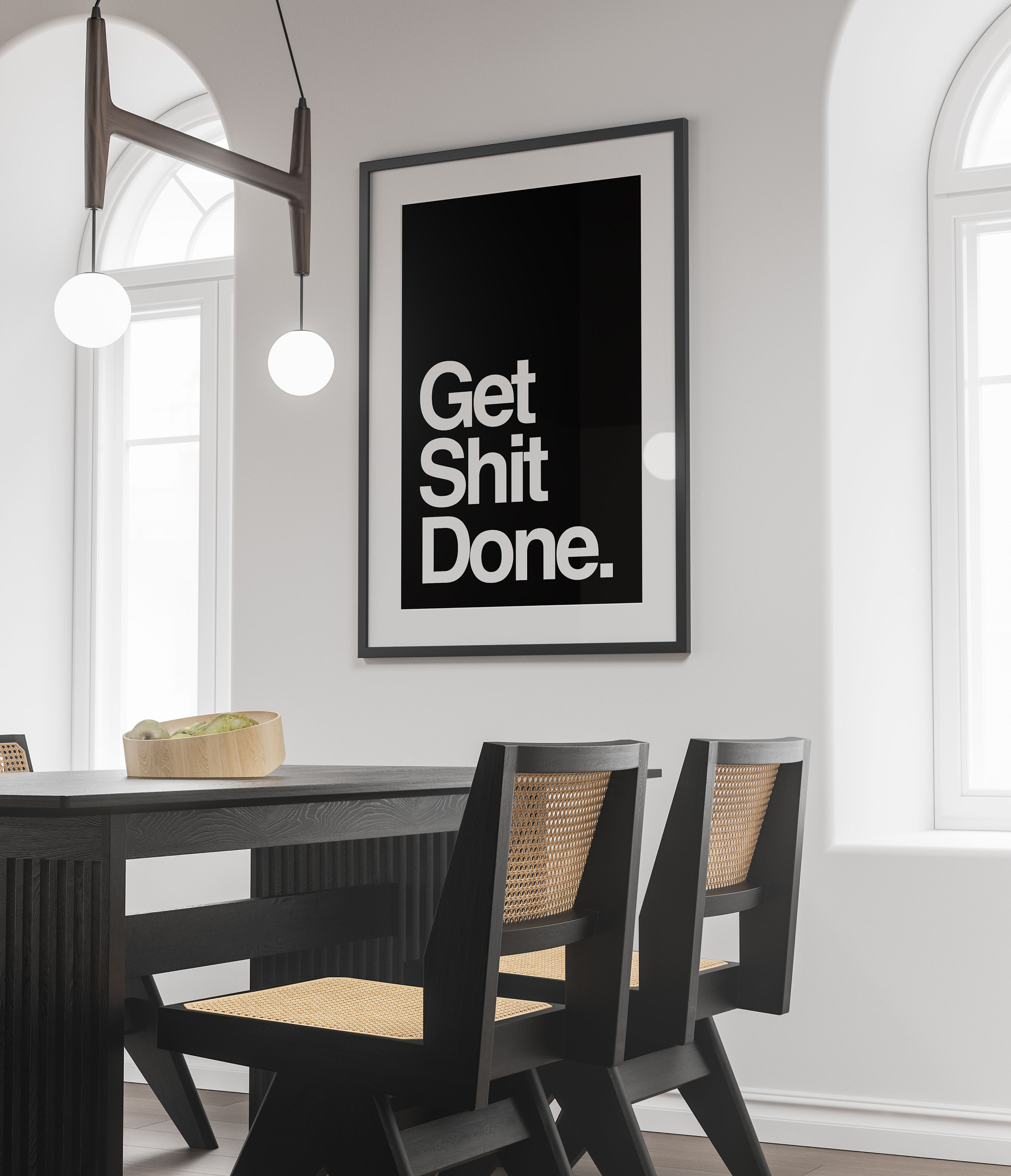 Get Shit Done Inspirational Poster, Trendy Saying Wall Art ...