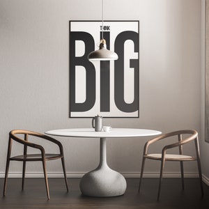 THINK BIG Poster. Printable Motivational Poster. Gift Idea Poster ...