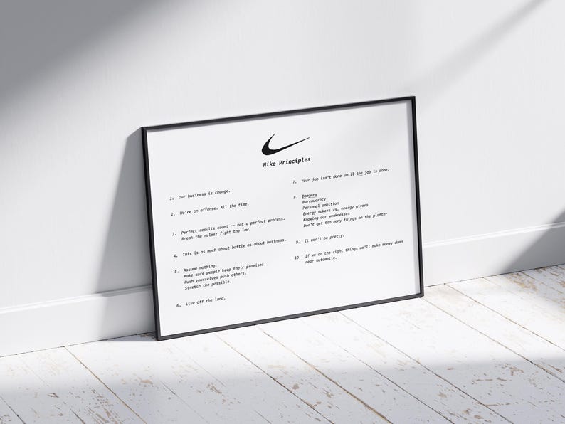 Principles of Nike Poster From the Movie Air. Phil Knight's Nike ...