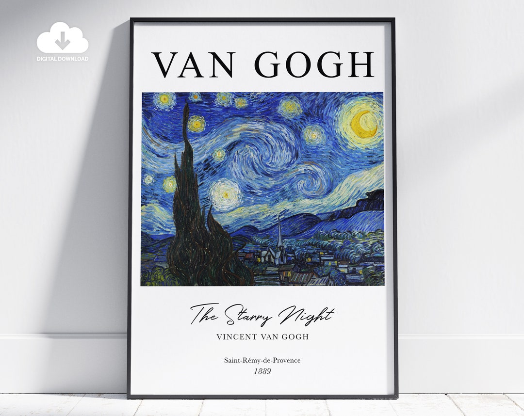 Vincent Van Gogh the Starry Night Redesigned Poster. Van Gogh Poster ...