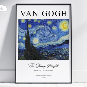 Vincent Van Gogh the Starry Night Redesigned Poster. Van Gogh Poster ...