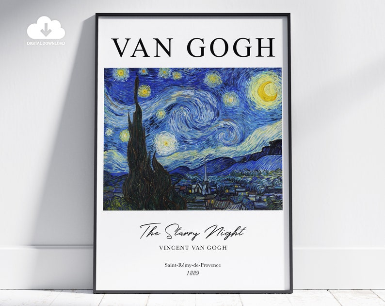 Vincent Van Gogh the Starry Night Redesigned Poster. Van Gogh Poster ...