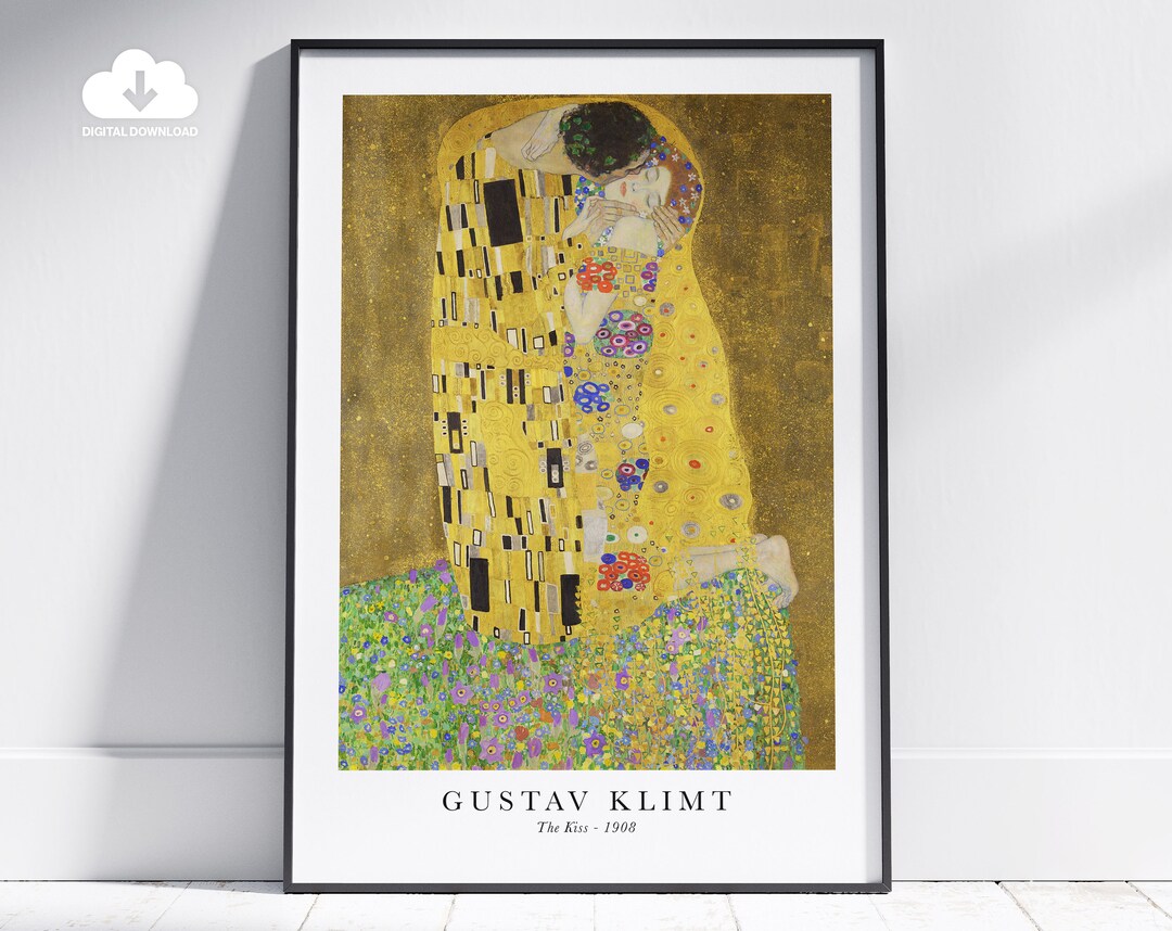 The Kiss Poster. Gustave Klimt Poster. the Kiss Printable Poster ...