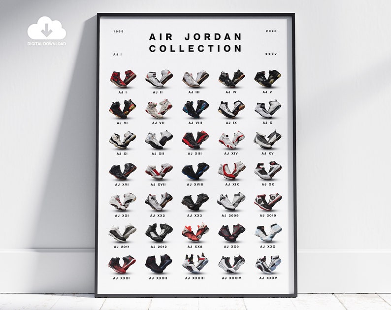 Air Jordan Collection Print. Air Jordan Collection Poster. - Etsy