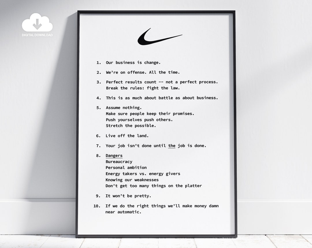 Principles of Nike Poster From the Movie Air. Phil Knight's Nike ...
