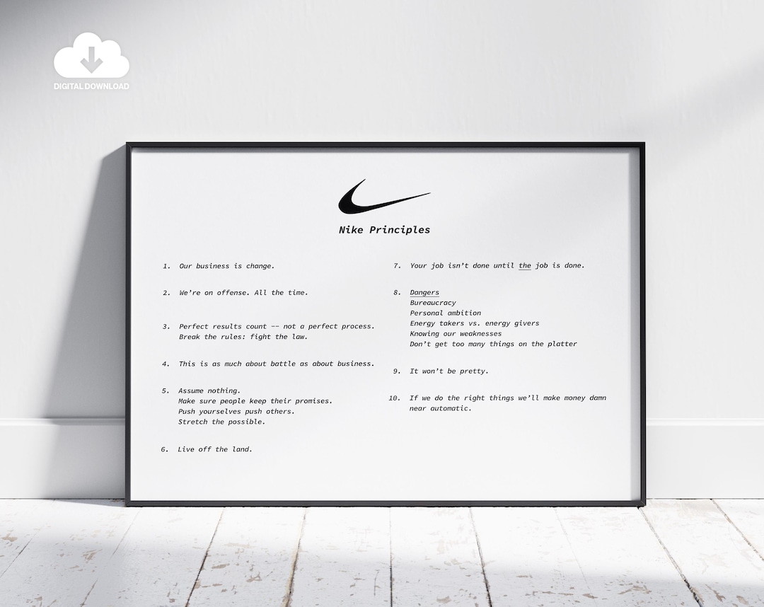 Principles of Nike Poster From the Movie Air. Phil Knight's Nike ...