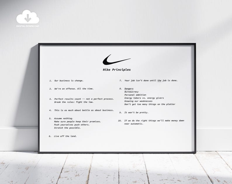 Principles of Nike Poster From the Movie Air. Phil Knight's Nike ...