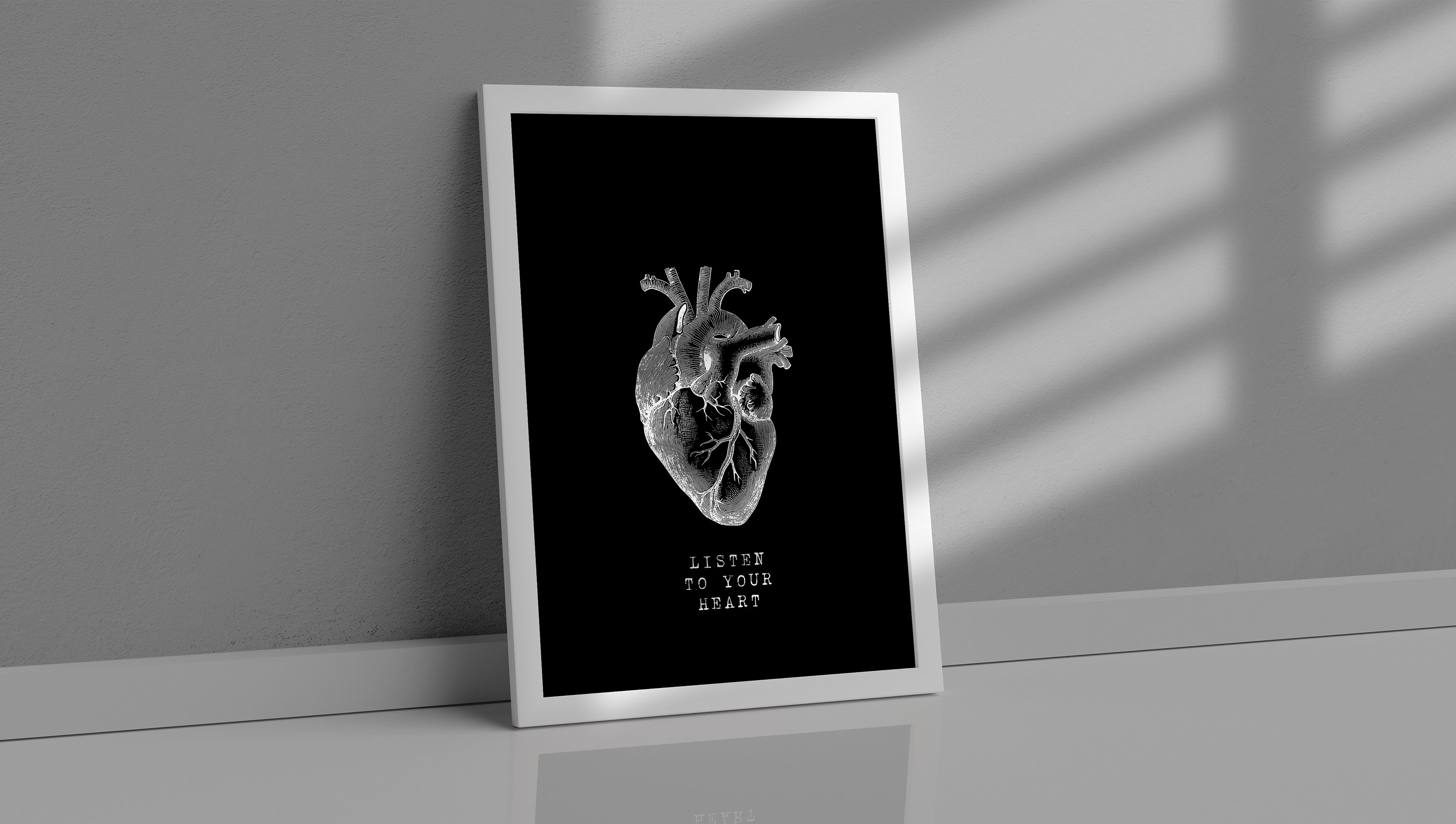 HEART POSTER. Listen to Your Heart Poster. Motivational - Etsy