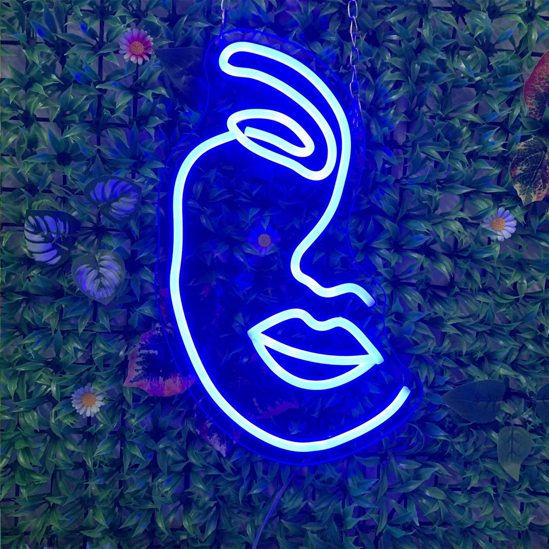 Face Neon Sign Face Neon Face Neon Light Half Face Neon - Etsy