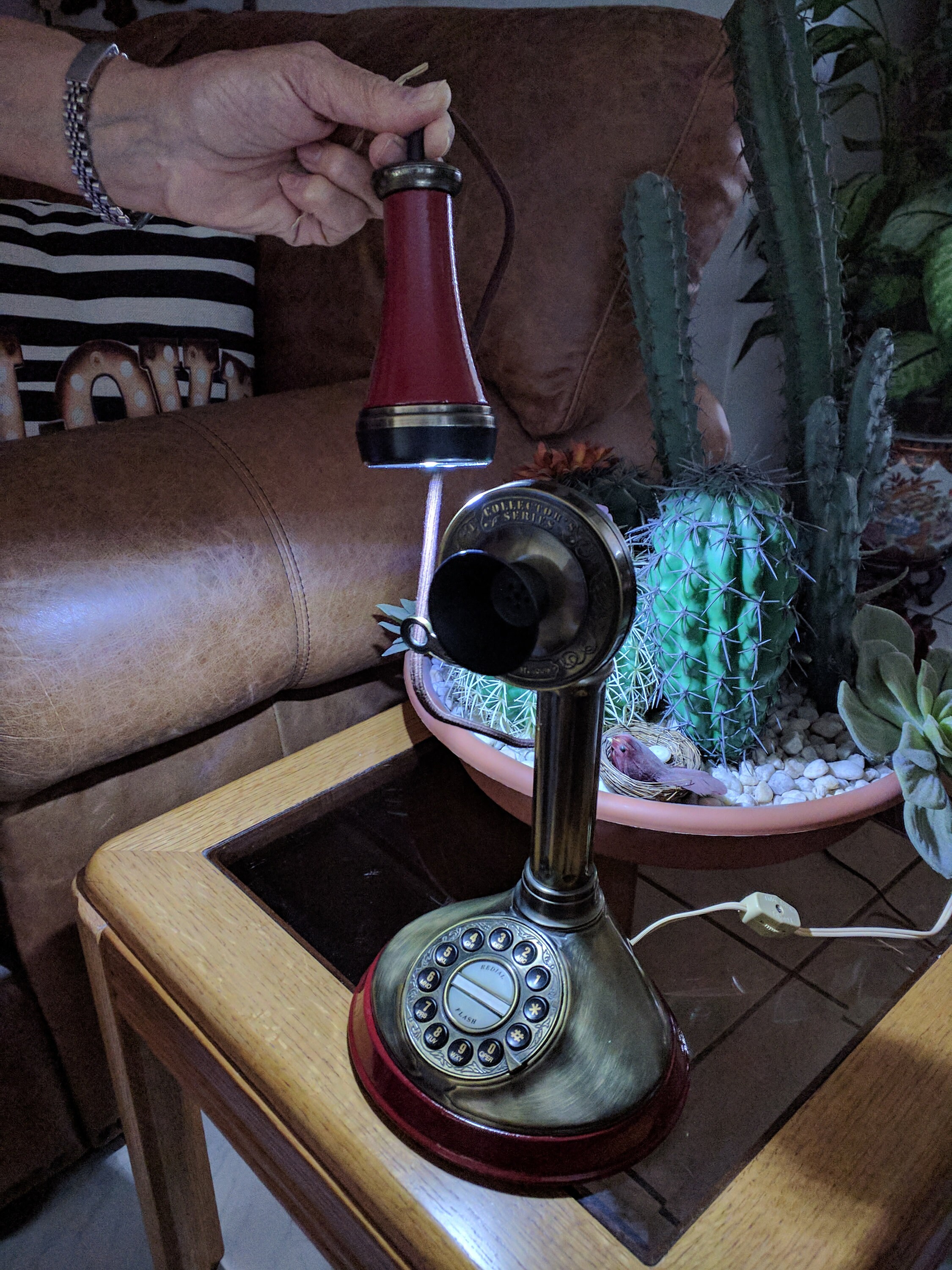 Upcycled Handmade Candle Stick Telephone Lamp. - Etsy