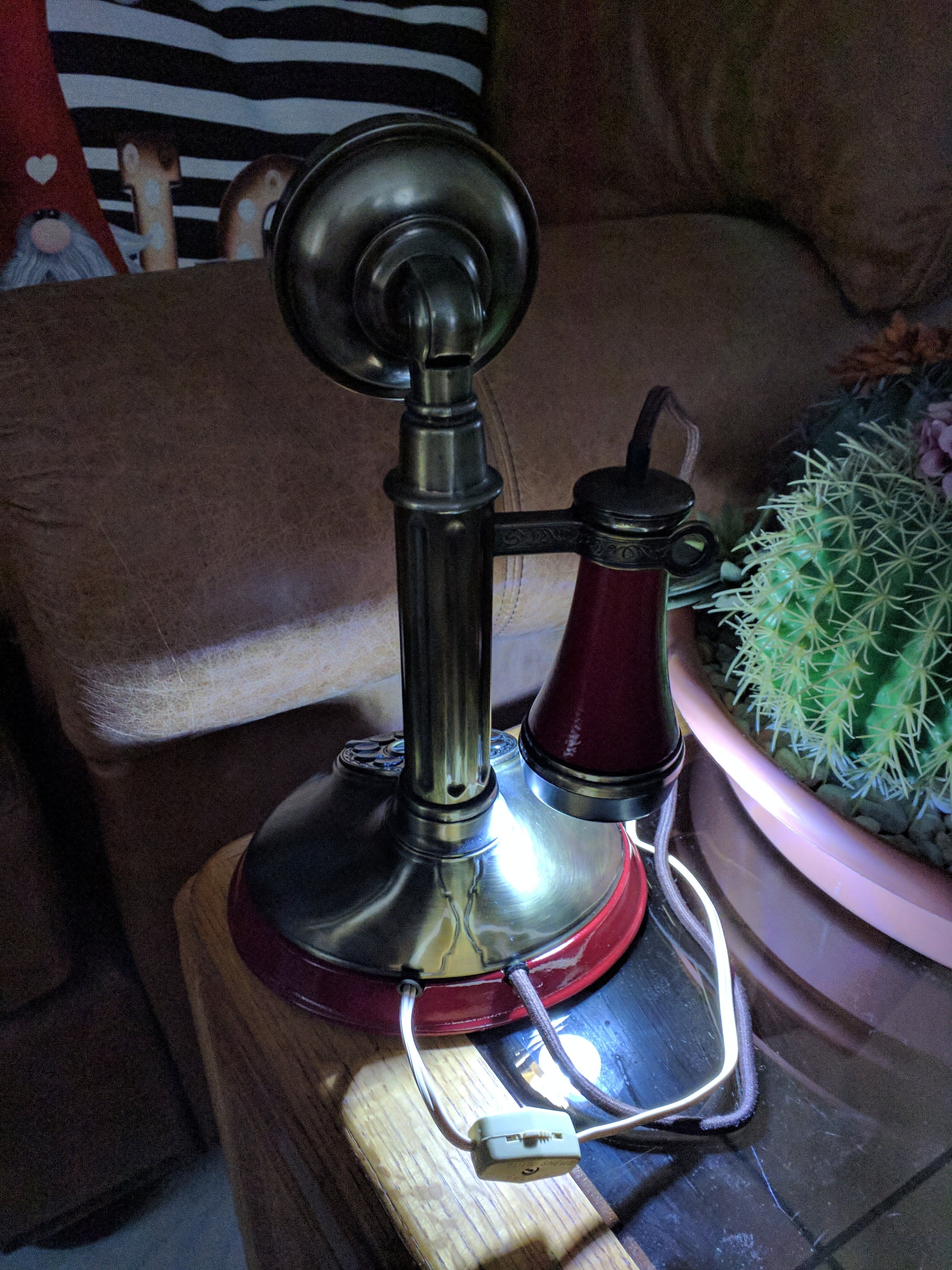 Upcycled Handmade Candle Stick Telephone Lamp. - Etsy