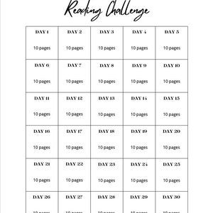 30 Day Reading Challenge | Printable PDF - Etsy
