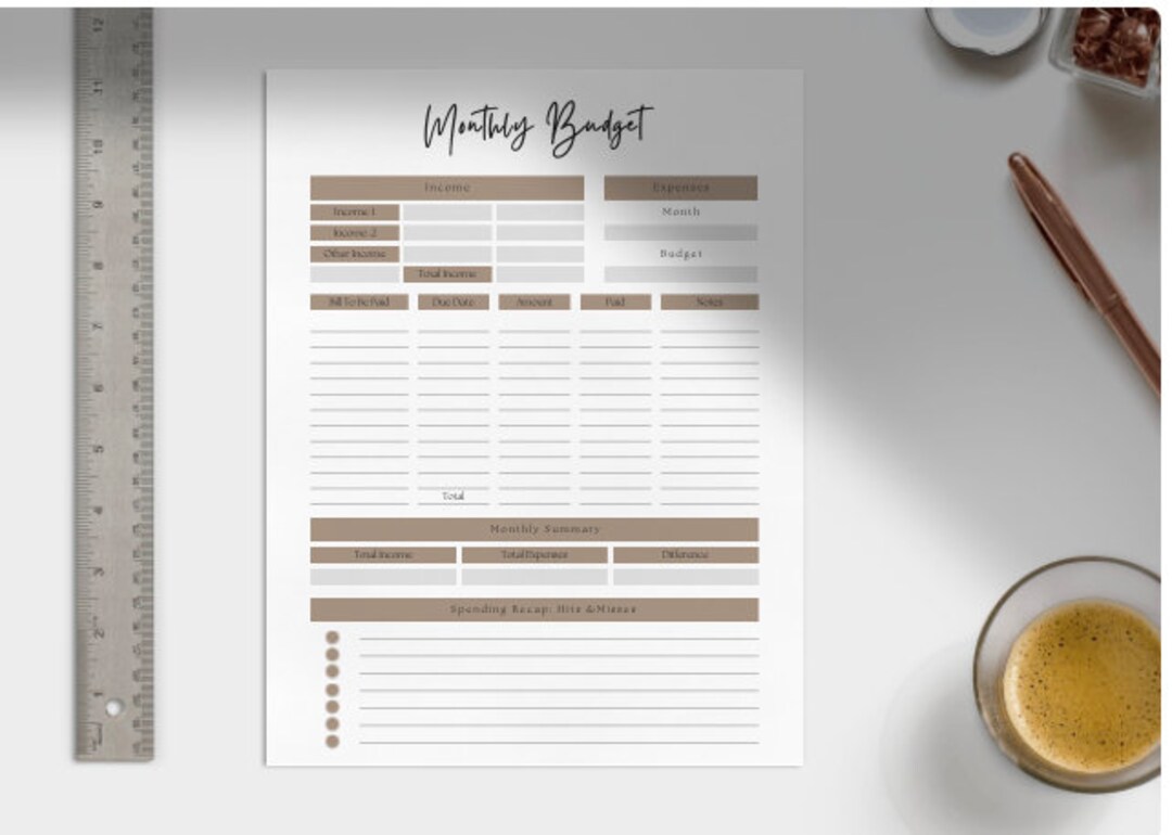 Monthly Budget | Colorful Budget Tracker | Printable | Reusable - Etsy