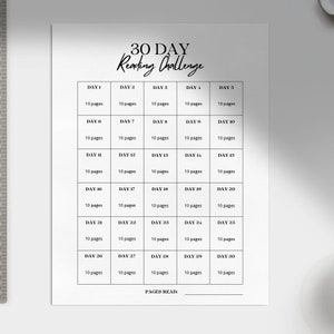 30 Day Reading Challenge | Printable PDF - Etsy
