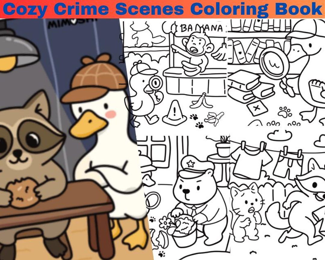 Cozy Crime Scenes Coloring Pages | Instant Download | Crime Scenes ...