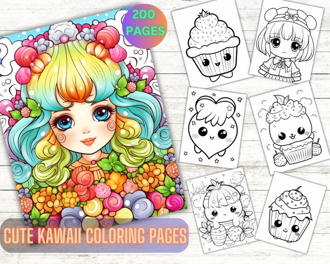 200 Cute Kawaii Coloring Pages for Kids | Coloring Pages for Adult and ...