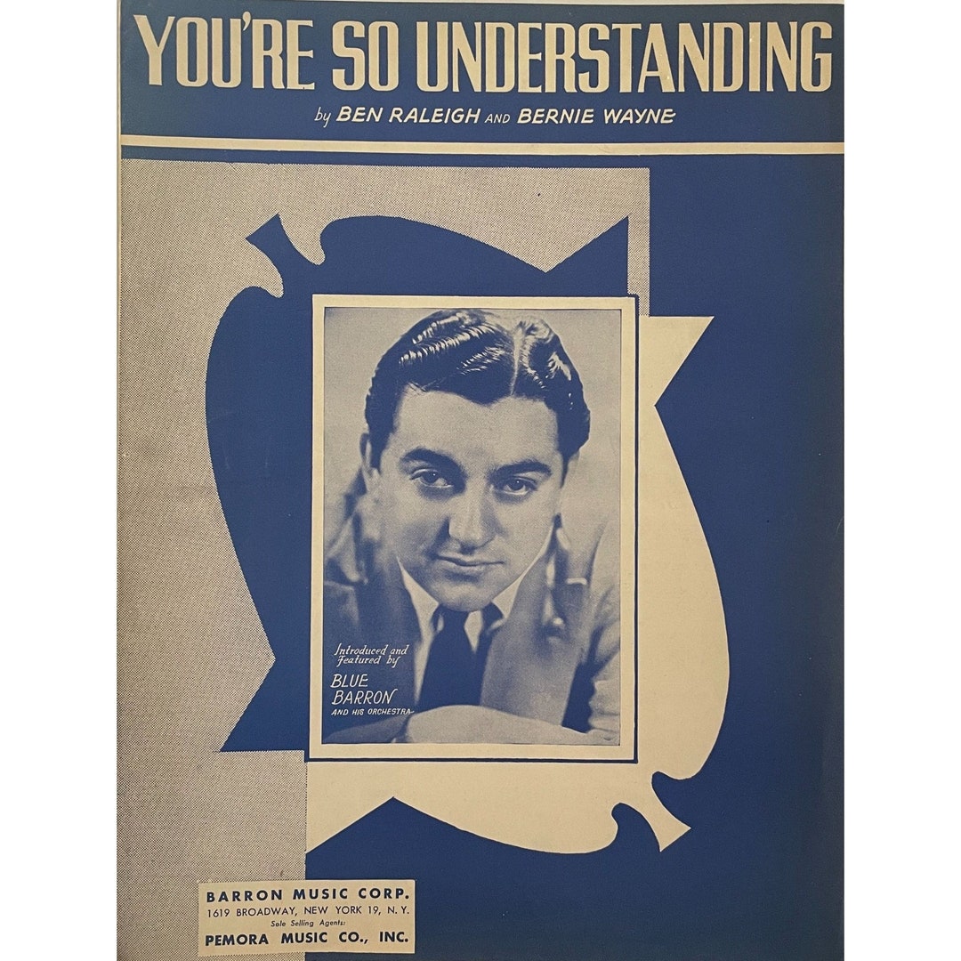 Blue Barron Sheet Music 1949 You're so Understanding - Etsy