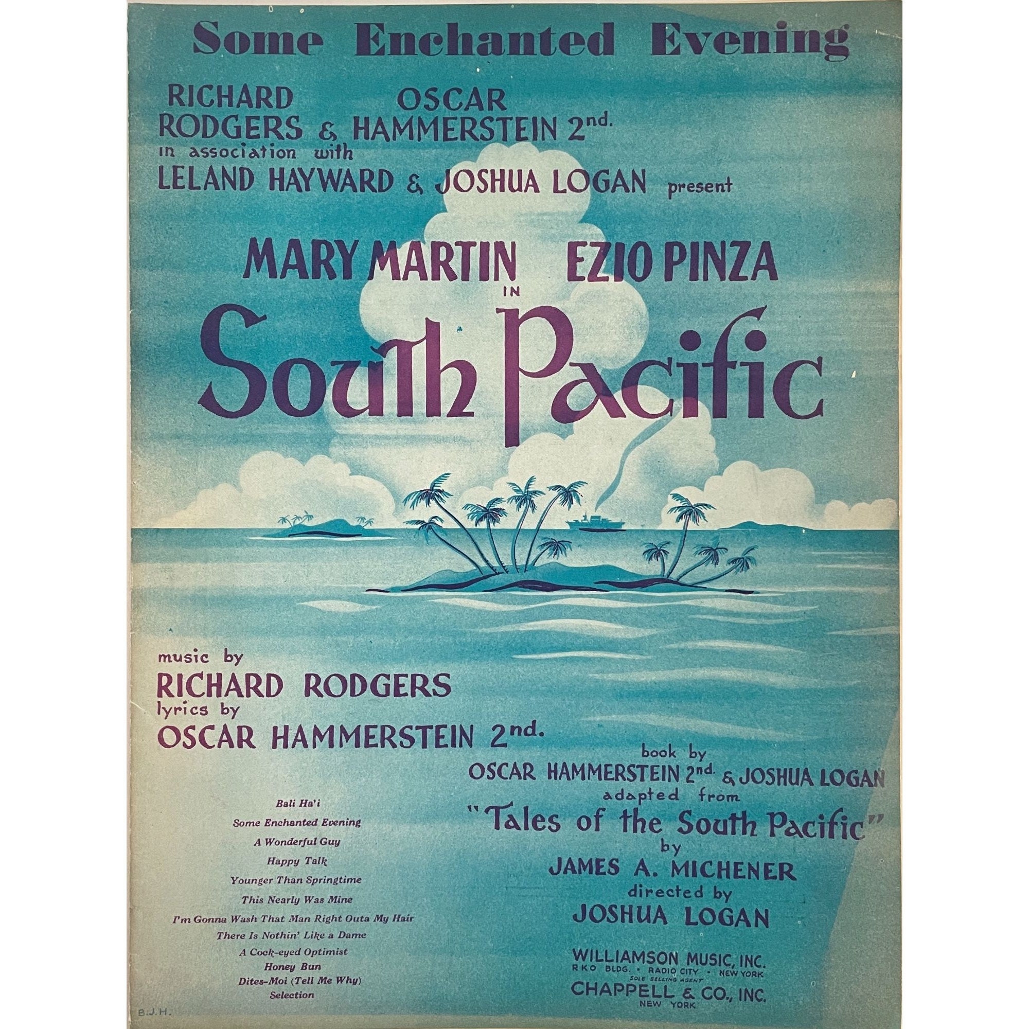 South Pacific Sheet Music Some Enchanted Evening 1949 Rogers ...