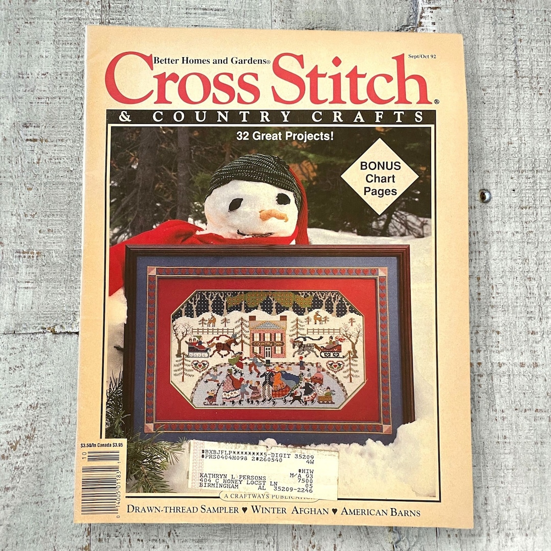 Cross Stitch & Country Crafts Magazine 1992 Sept Oct Vol 8 No 1 - Etsy