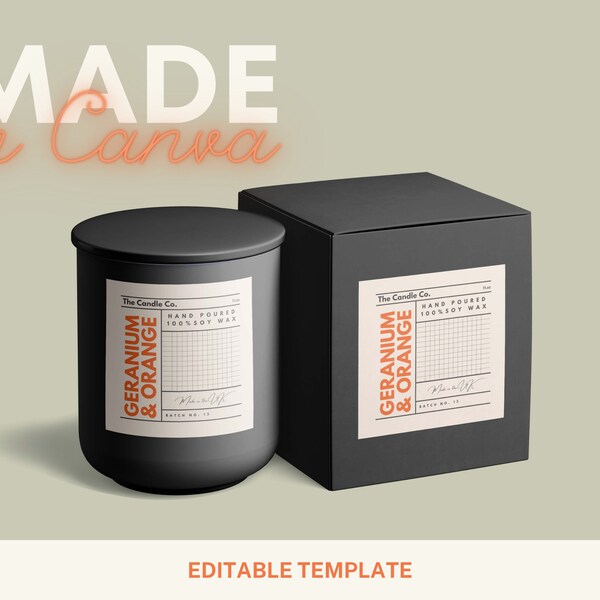 Candle Label Template - Etsy