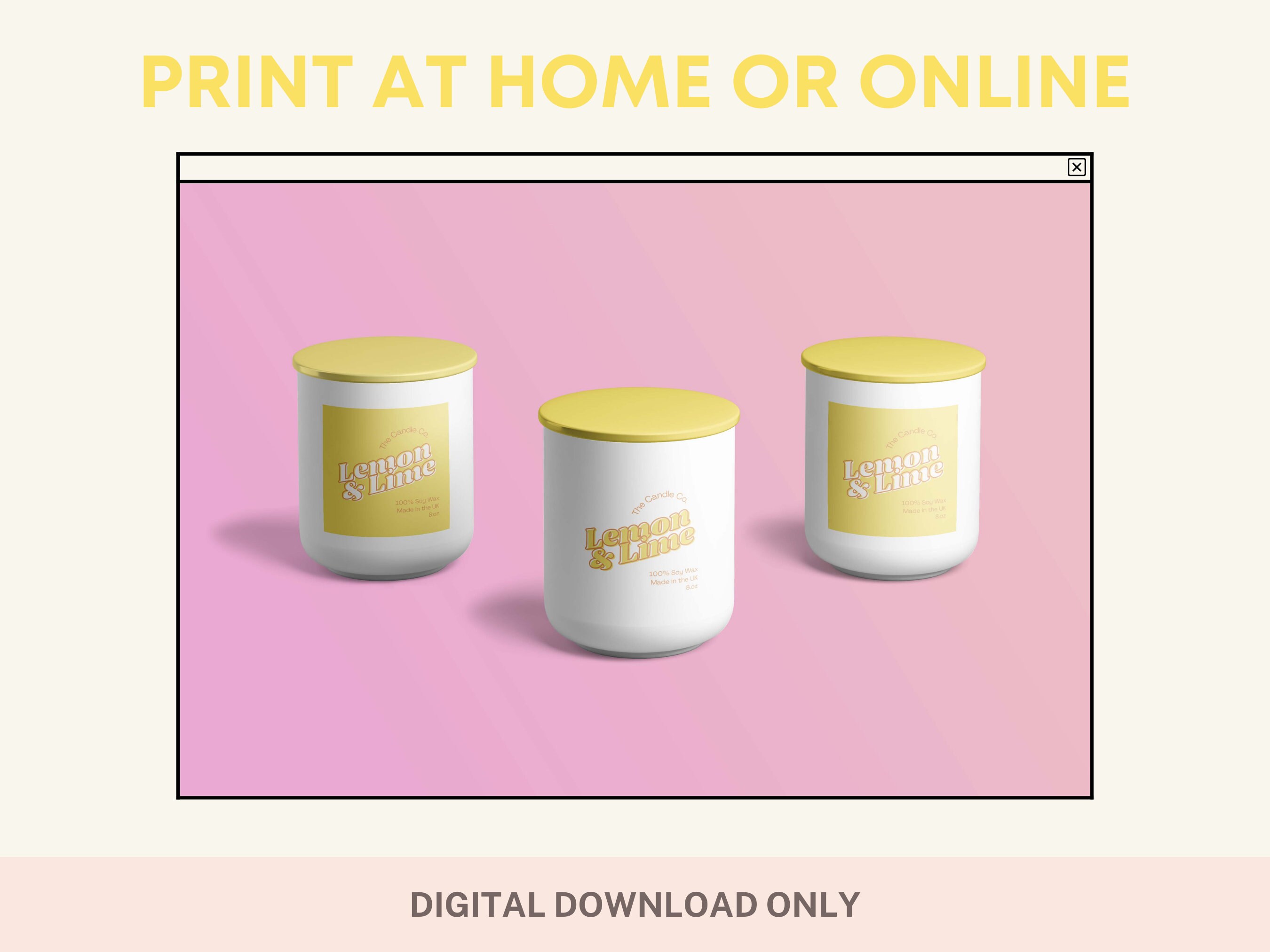 SET Editable Candle Label Template Bold Candle Sticker Canva Editable ...