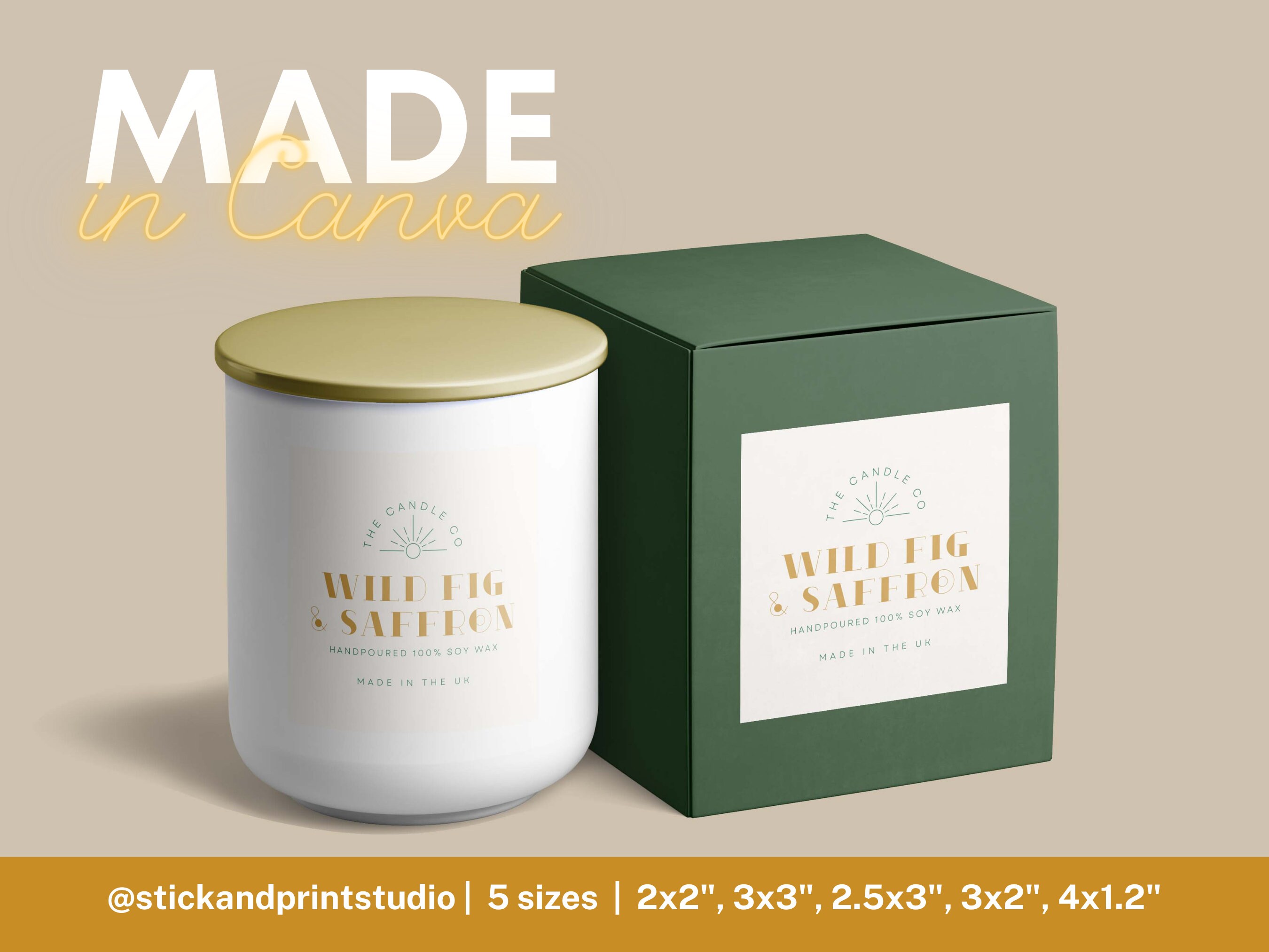 SET Editable Candle Label Template Bold Candle Sticker - Etsy