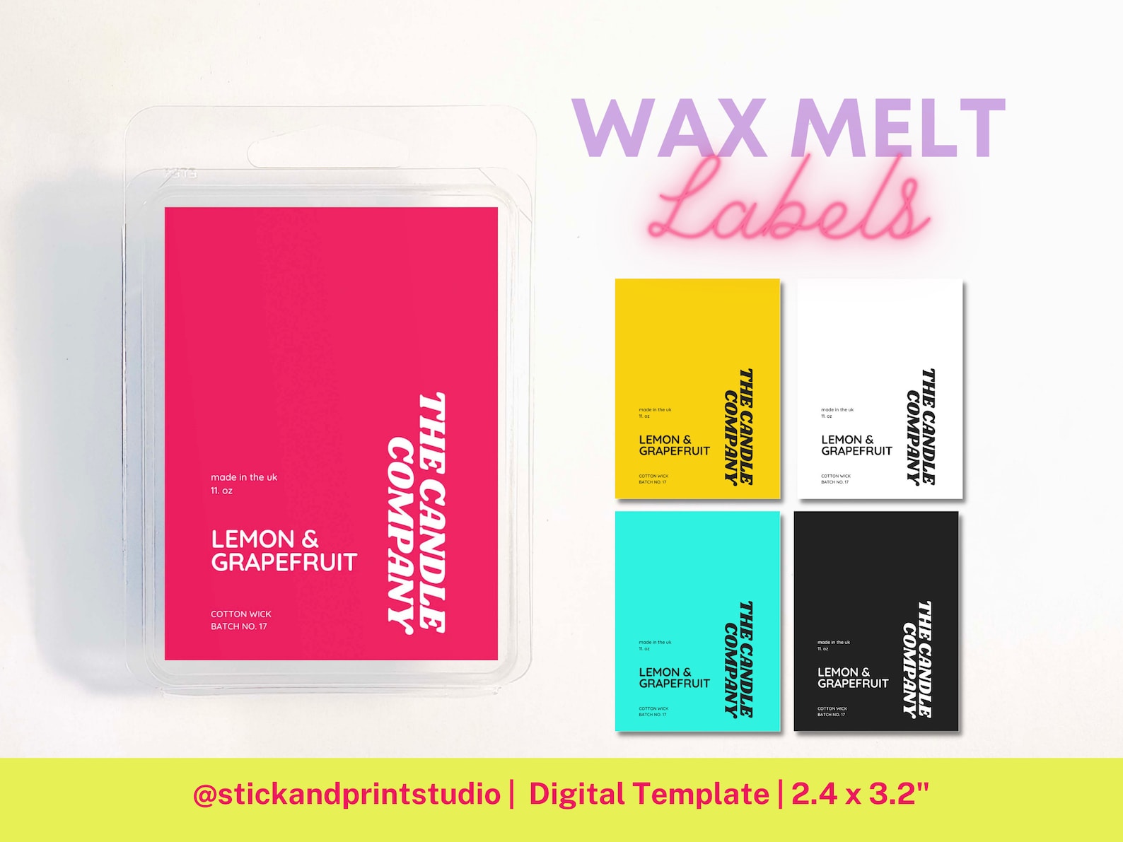 Editable Wax Melt Label Template • Bold Wax Melt Sticker • Canva ...