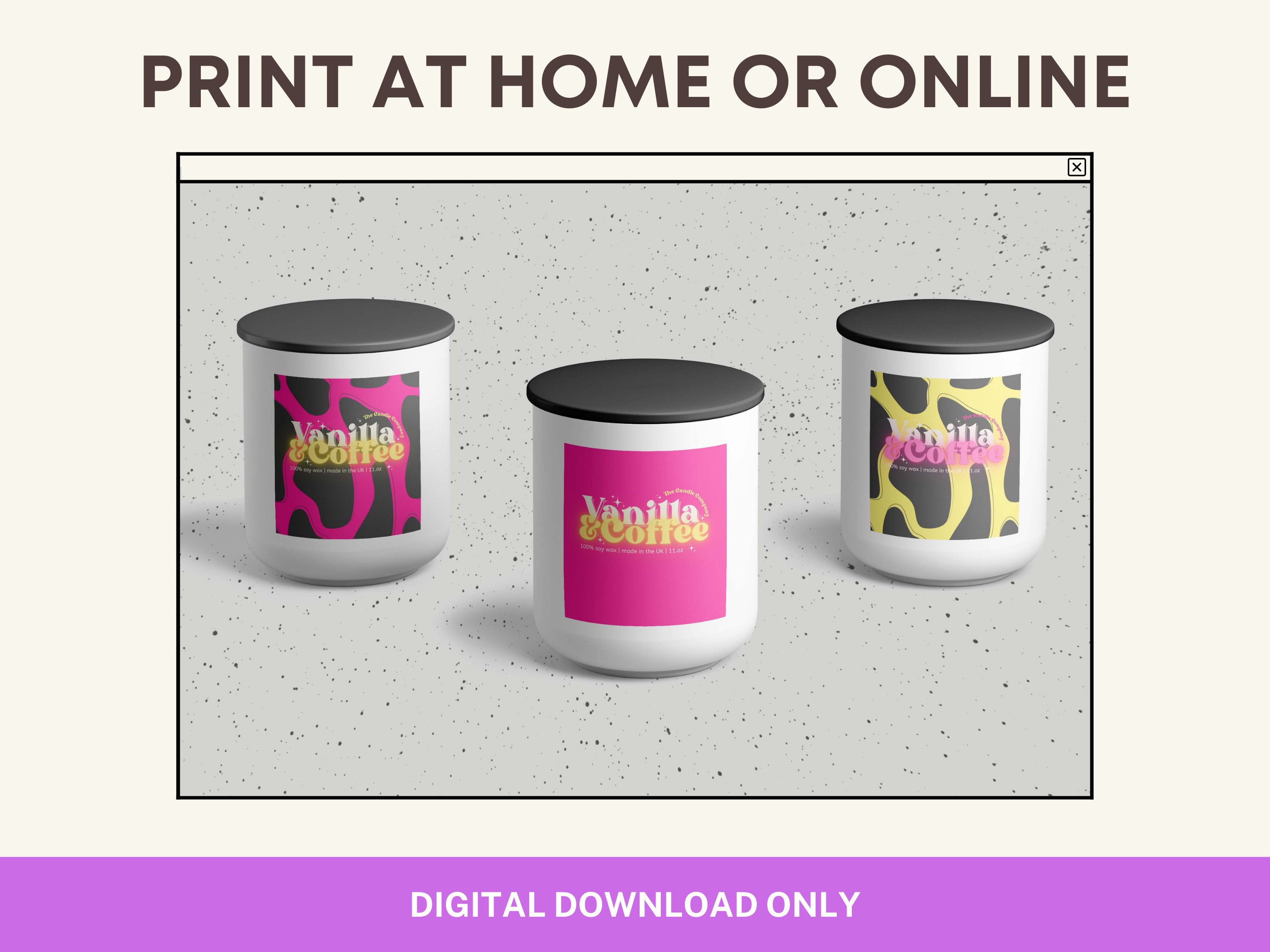 SET Editable Candle Label Template Bold Candle Sticker Canva Editable ...