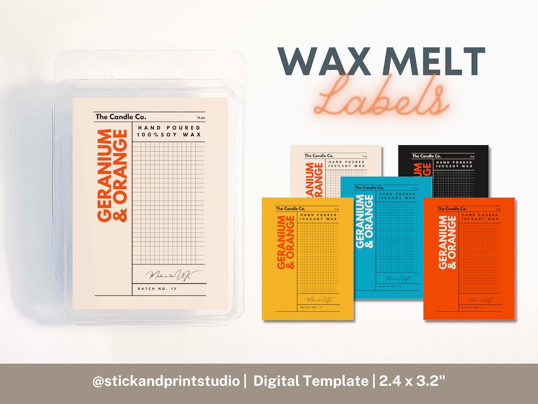 SET* Editable Wax Melt Label Template • Bold Wax Melt Sticker • Canva ...