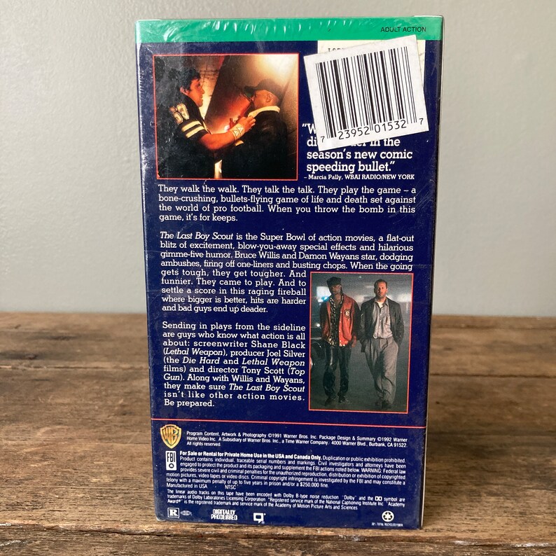 1992 the Last Boy Scout Sealed VHS Tape / Vintage Film Geffen Warner ...