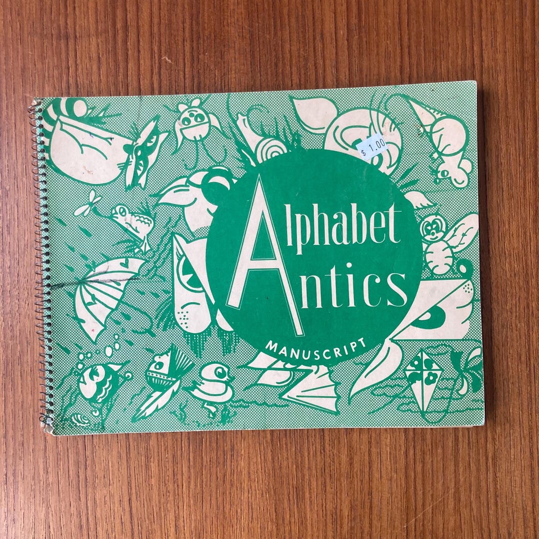1955 Alphabet Antics for Manuscript Writing Paperback Book / Parker ...