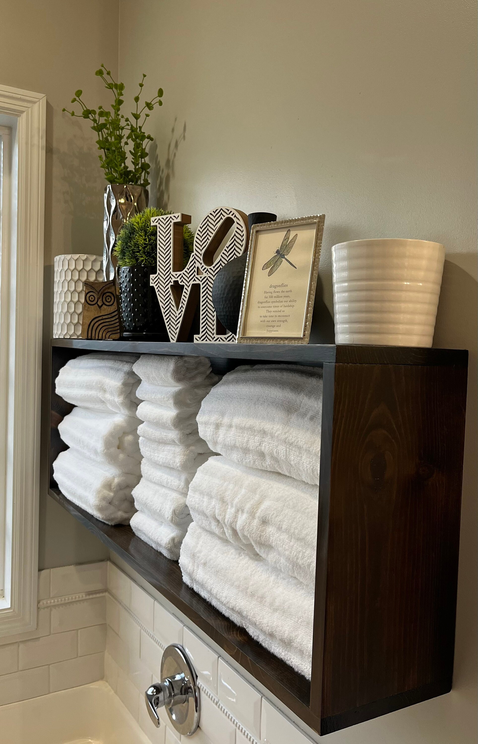 Rectangular Wood Shelf, Floating Shelving, Bathroom Shelving, Cube ...