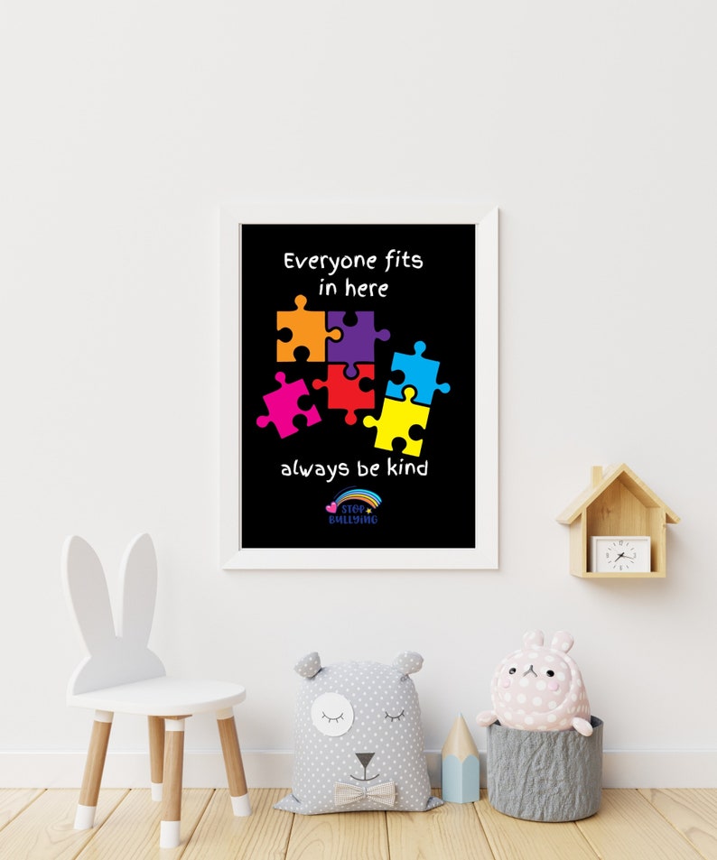 Everyone Fits in Here Poster. Anti-bully Poster Printable. Counseling ...
