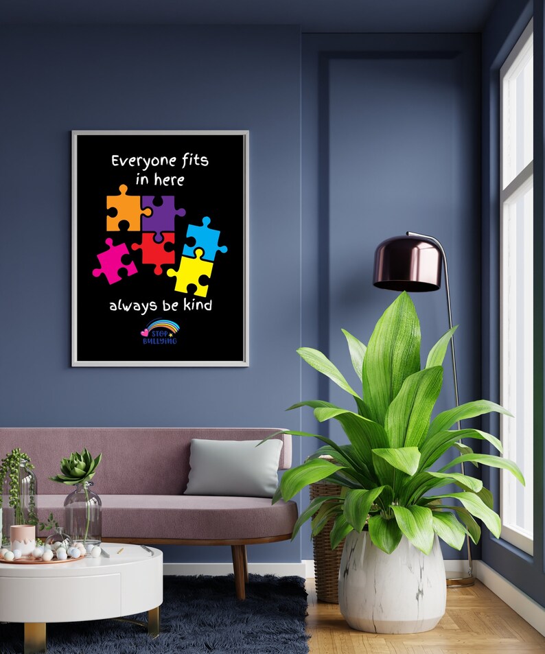 Everyone Fits in Here Poster. Anti-bully Poster Printable. Counseling ...