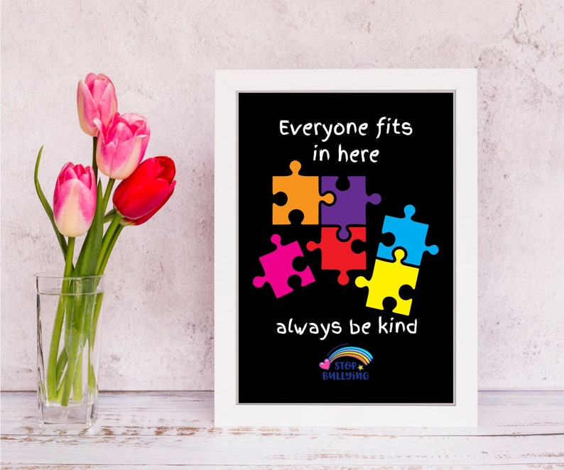 Everyone Fits in Here Poster. Anti-bully Poster Printable. Counseling ...