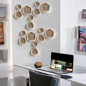 Handmade Ceramic Wall Art: Abstract Beige Sculpture Tiles - Etsy