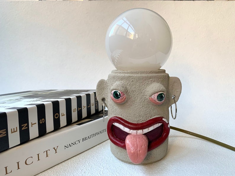 Handmade Ceramic Table Lamp / Face Shaped Ceramic Lamp / Unique Ceramic ...