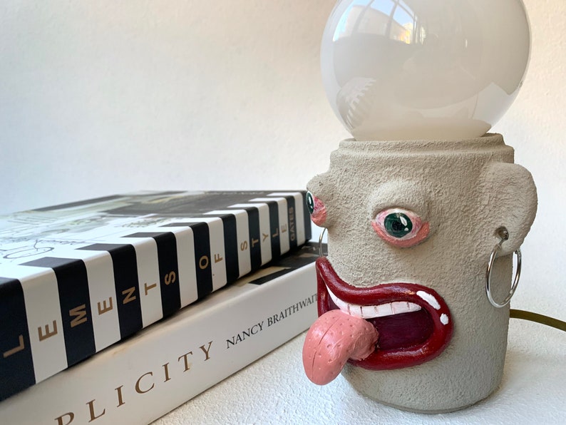 Handmade Ceramic Table Lamp / Face Shaped Ceramic Lamp / Unique Ceramic ...